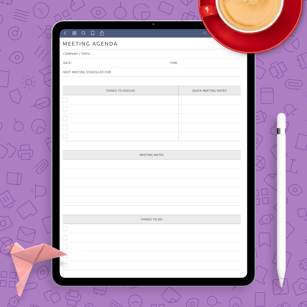 Meeting Agenda Detailed Template Template - Printable PDF
