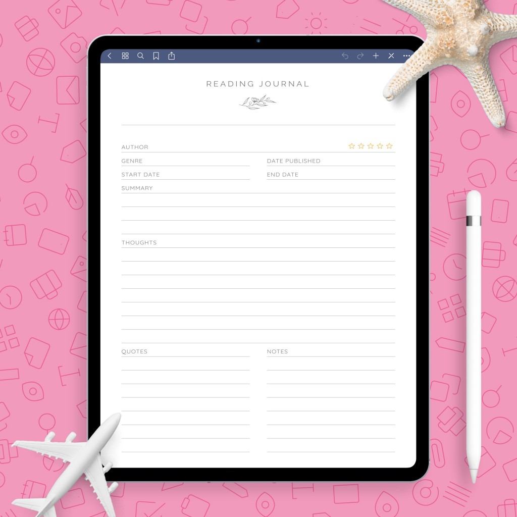 Minimalist Reading Log Template Template - Printable PDF