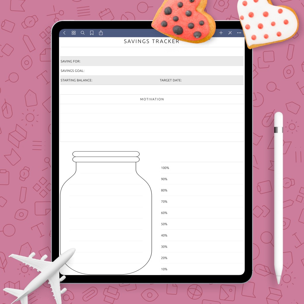 Money Savings Tracker Template Template - Printable PDF