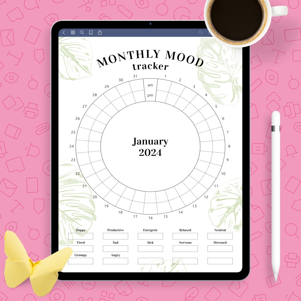 Monthly Mood Chart Template Template - Printable PDF