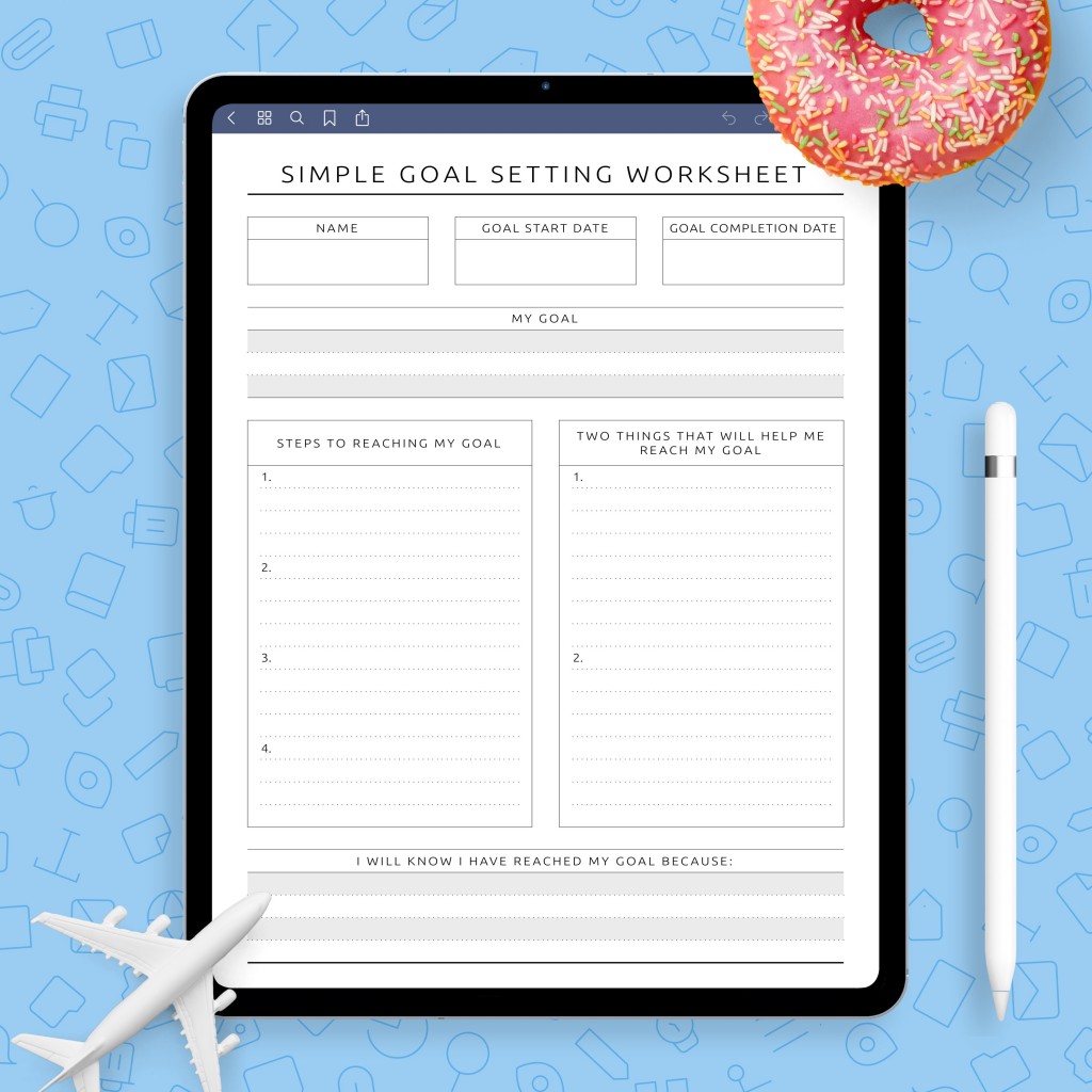 Personal Goal Planning - Formal Design Template - Printable PDF