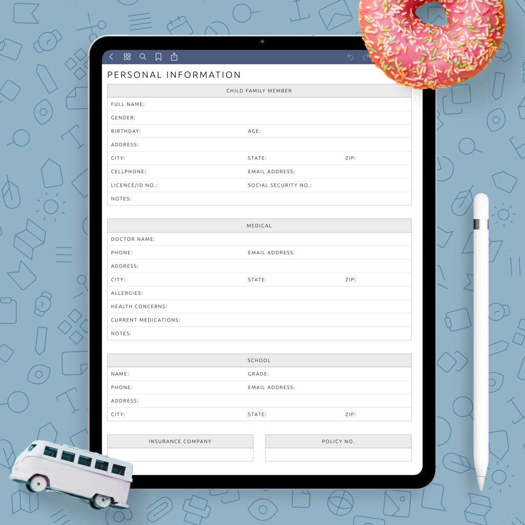 Personal Information Forms Templates Free