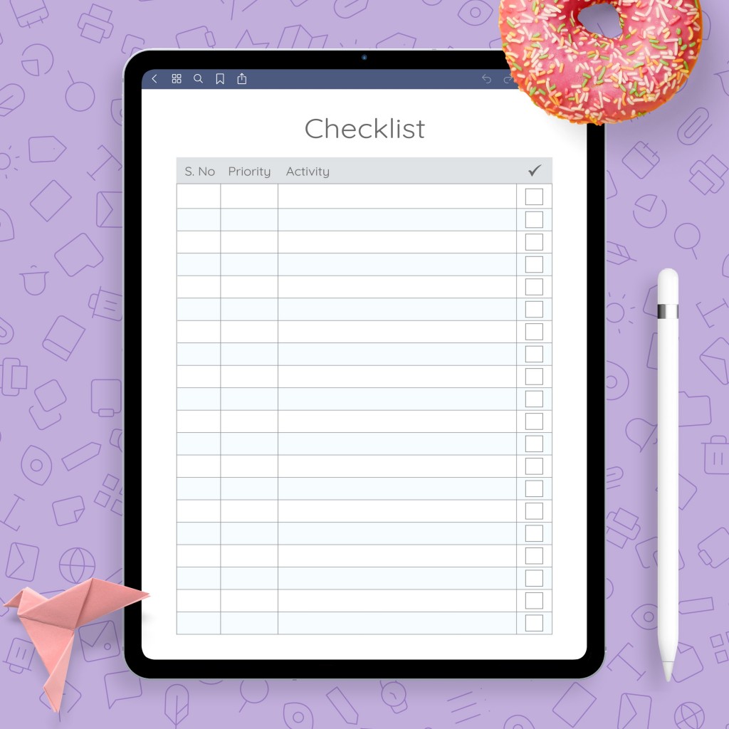 Priority Checklist Template Template - Printable PDF