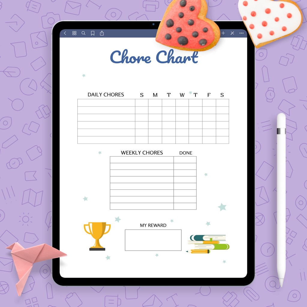 Reward Chore Chart Template Template - Printable PDF