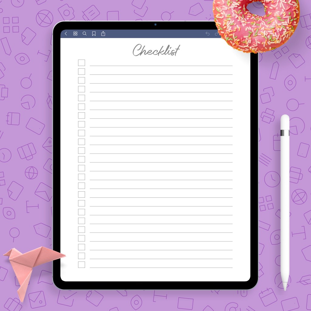 Simple Checklist Template Template - Printable PDF