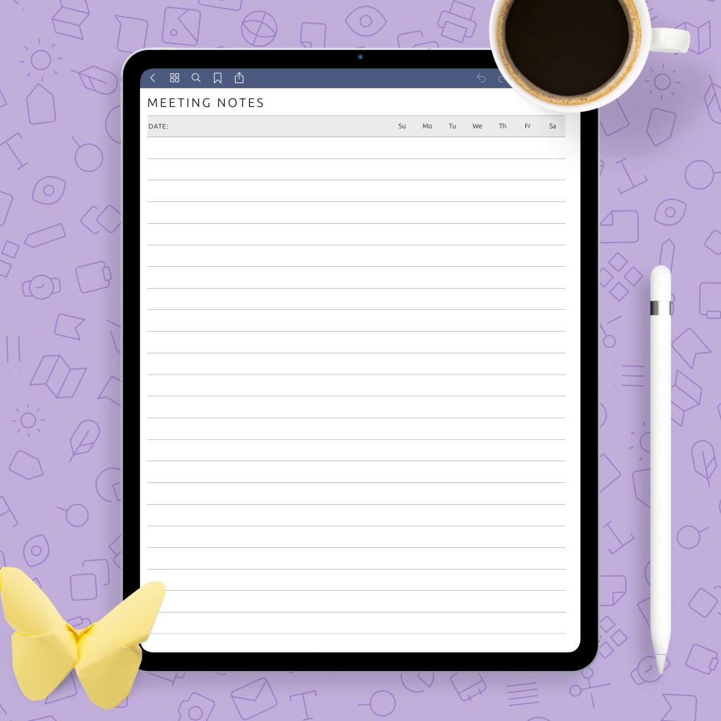 Simple Meeting Notes Template Template - Printable PDF