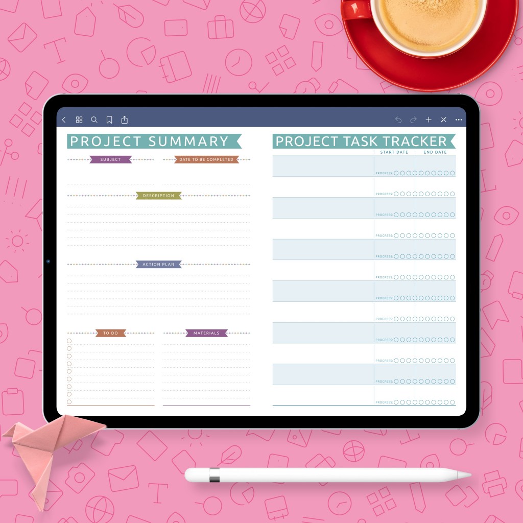 Student Project Planner Template (Casual) - Download Printable PDF
