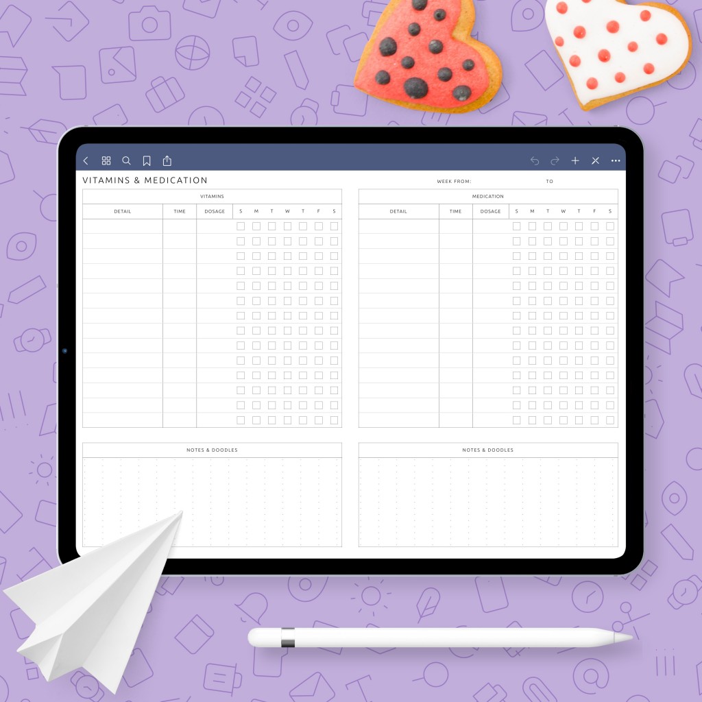 Vitamins & Medication Template Template - Printable PDF