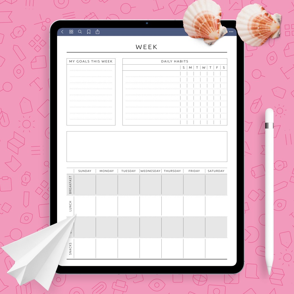 Weekly Fitness and Meal Plan Template - Download Printable PDF