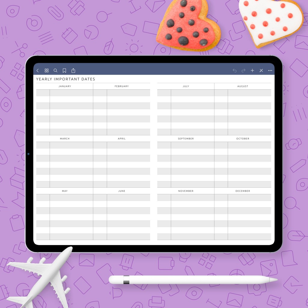 This Year Important Dates Template Template - Printable PDF